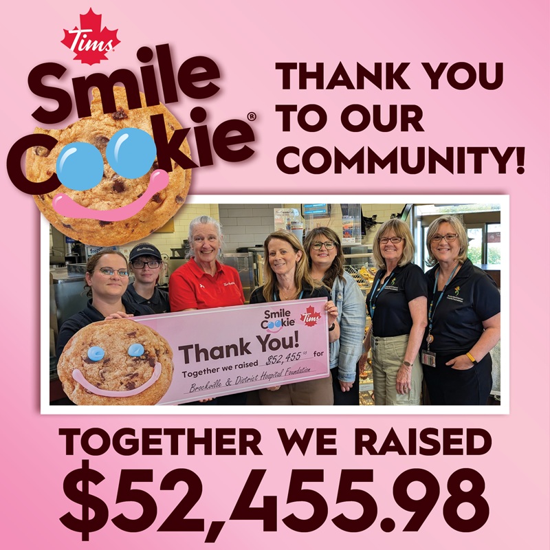 Tim Hortons Brockville Smile Cookies Raises $52,455.98 in support of ...